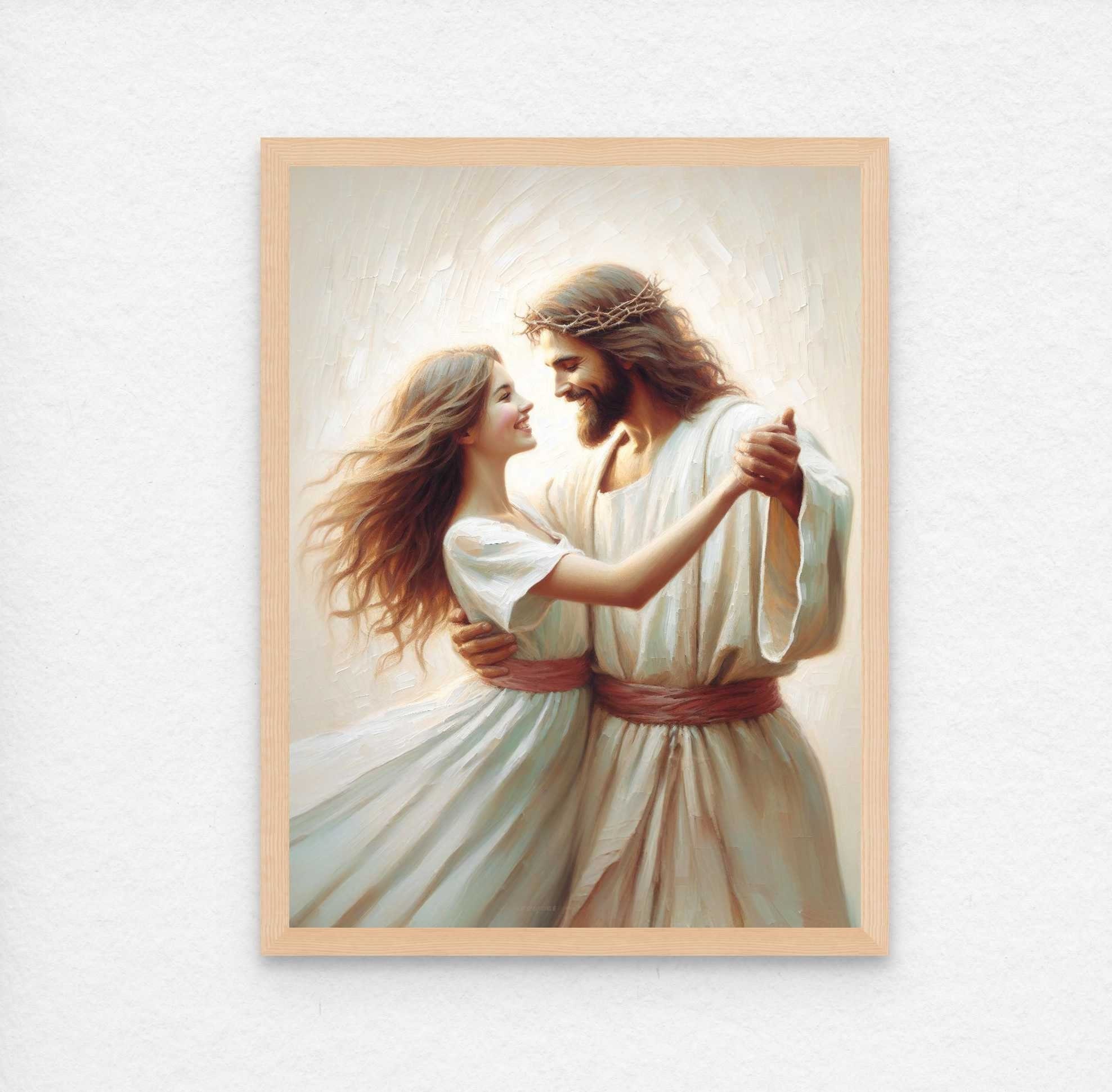 Dance With the Savior, Christian Art, Jesus and Girl, Jesus Painting ...