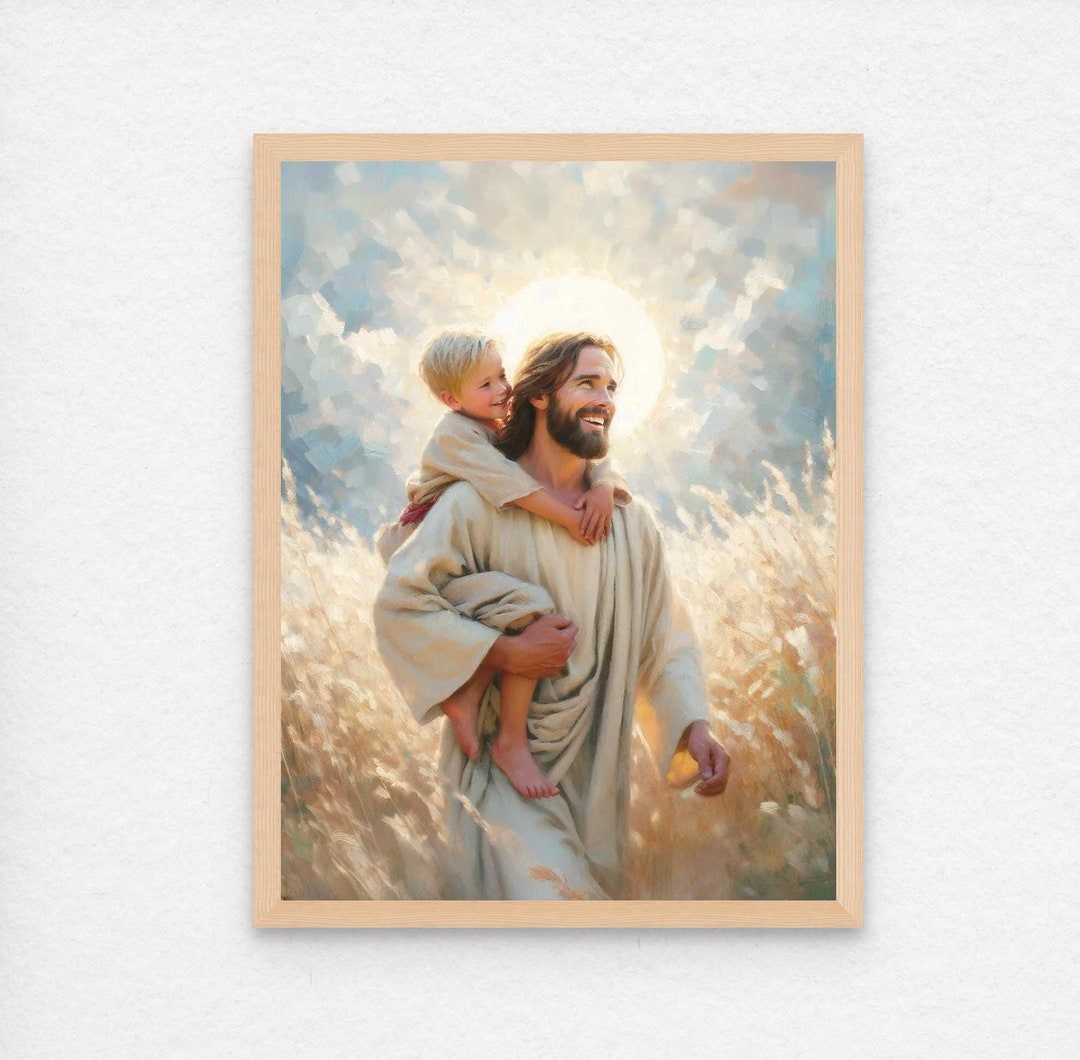 Savior's Smile, Christian Art, Jesus and Boy, Jesus With Children Art ...