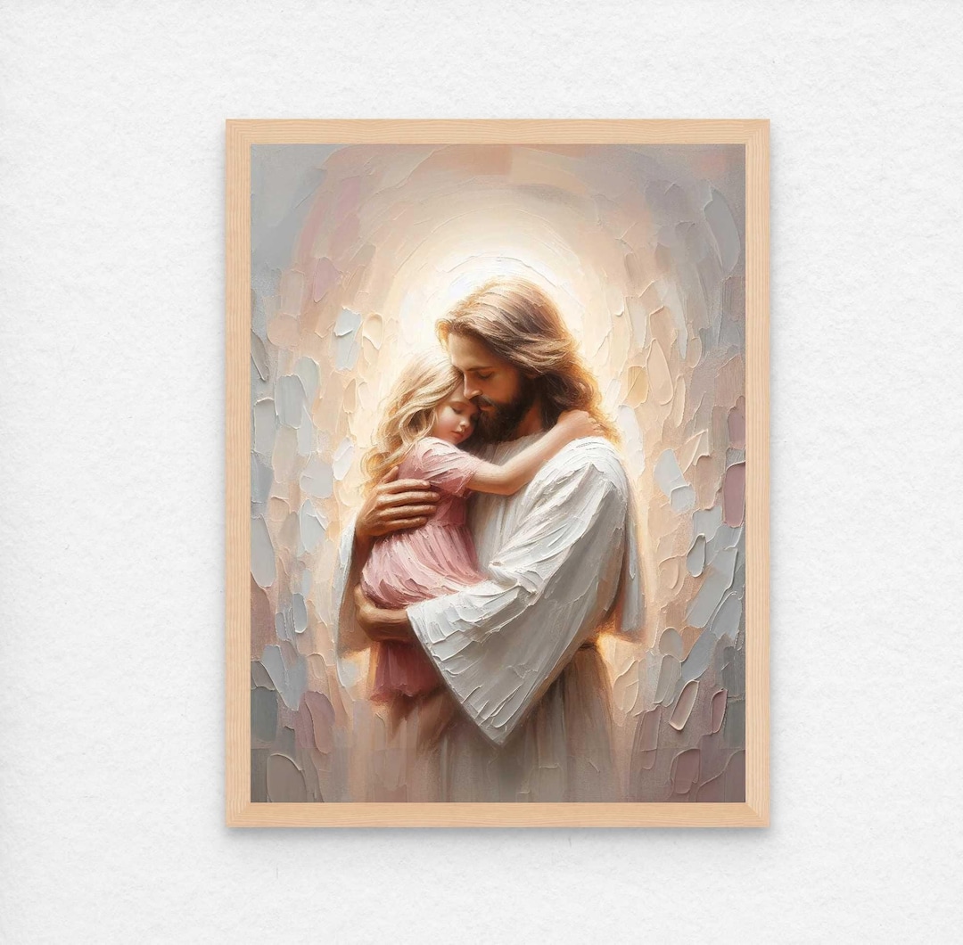 Loving Savior, Christian Painting, Jesus and Girl, Jesus Print, LDS ...