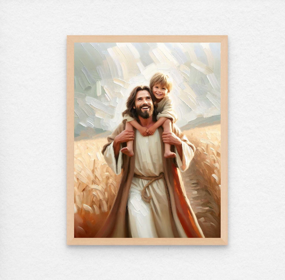 A Day Together, Christian Art, Jesus With Boy, Jesus and Children Art ...