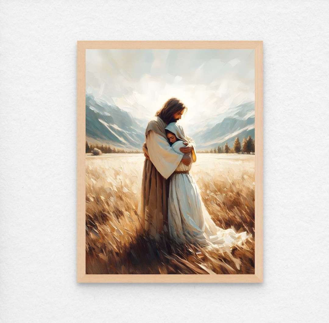 Jesus' Embrace, Christian Painting, Jesus Christ Hugging Girl, Jesus ...