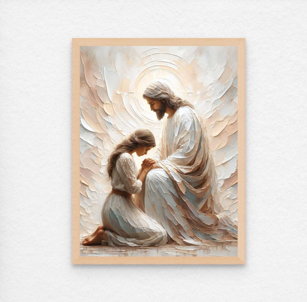 His Support, Christian Art, Jesus Christ and Girl, Jesus Heals Woman ...