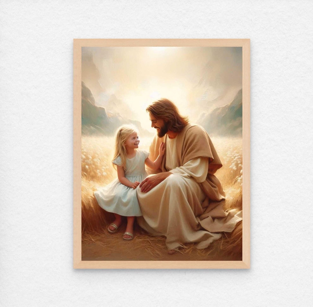 Healing Smiles, Christian Wall Art, Jesus and Girl, Picture of Jesus ...