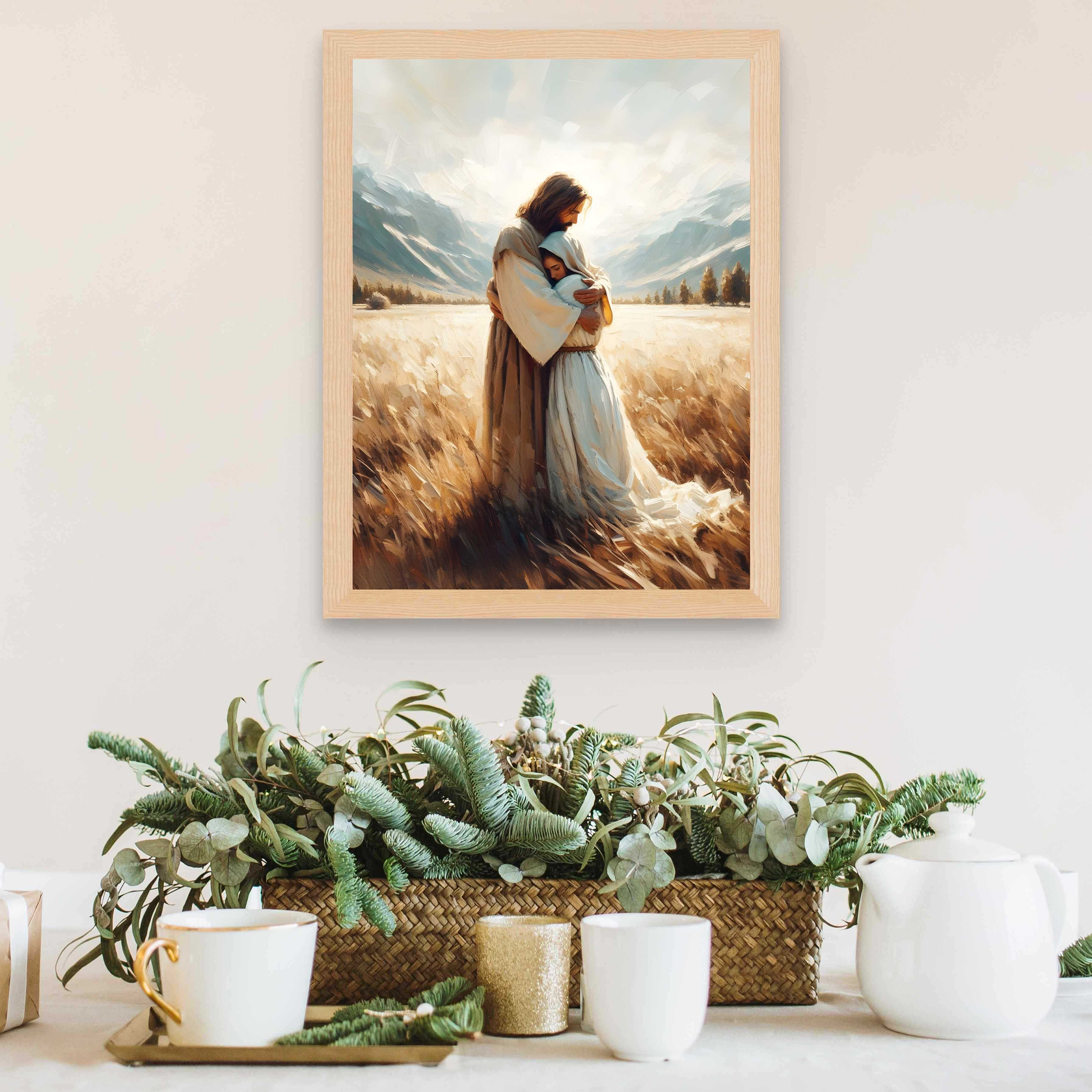 Jesus' Embrace, Christian Painting, Jesus Christ Hugging Girl, Jesus ...