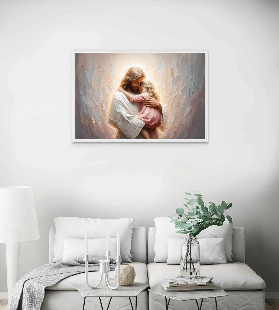 Her Safe Place, Christian Wall Art, Jesus With Girl, Jesus Art, LDS Art ...