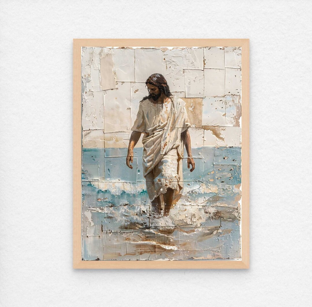 Jesus Christ Walking on Water, Unique Christian Art, Jesus Painting ...