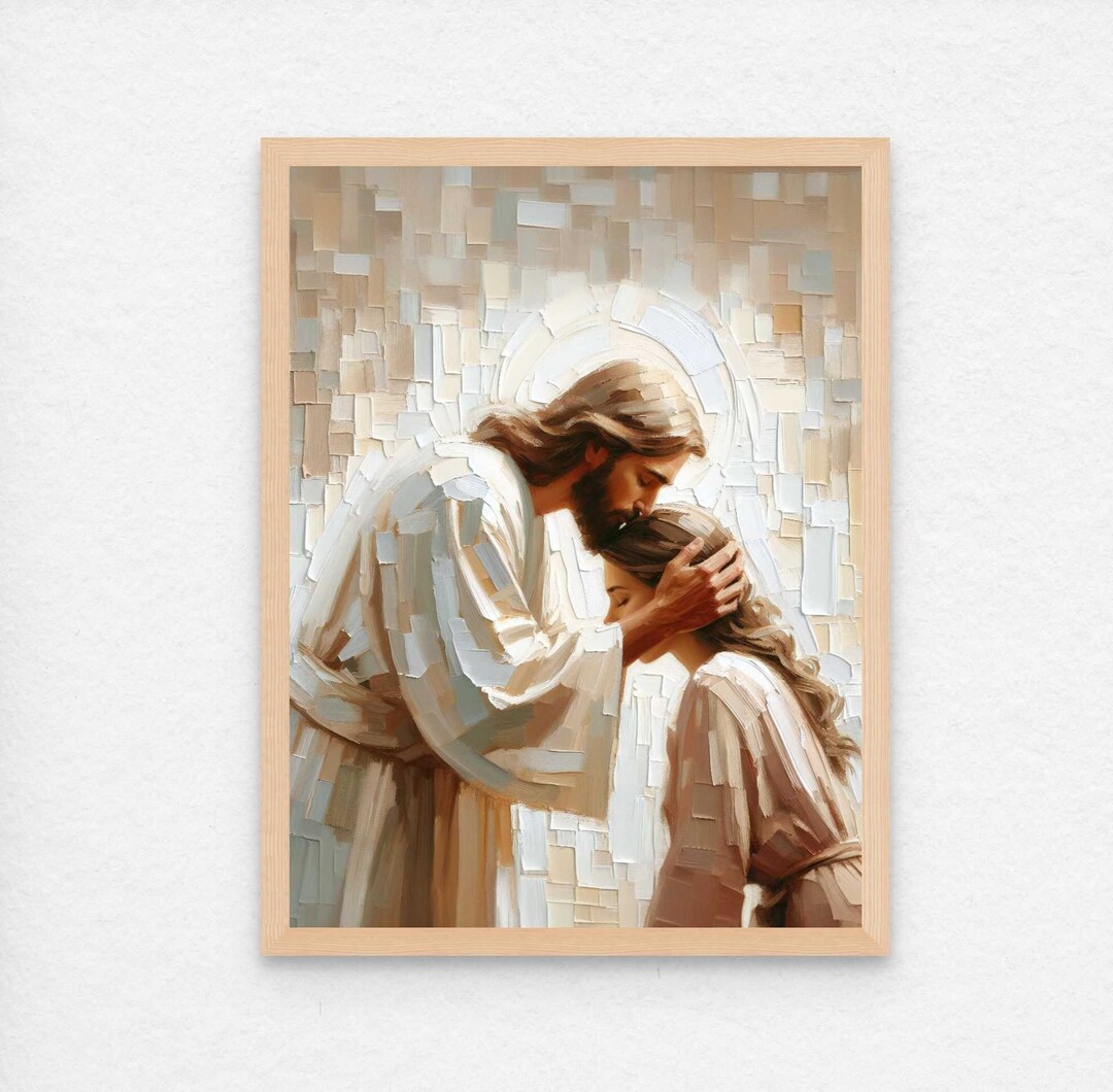 He Forgives, Christian Art, Jesus Heals a Woman, Jesus Painting, LDS ...