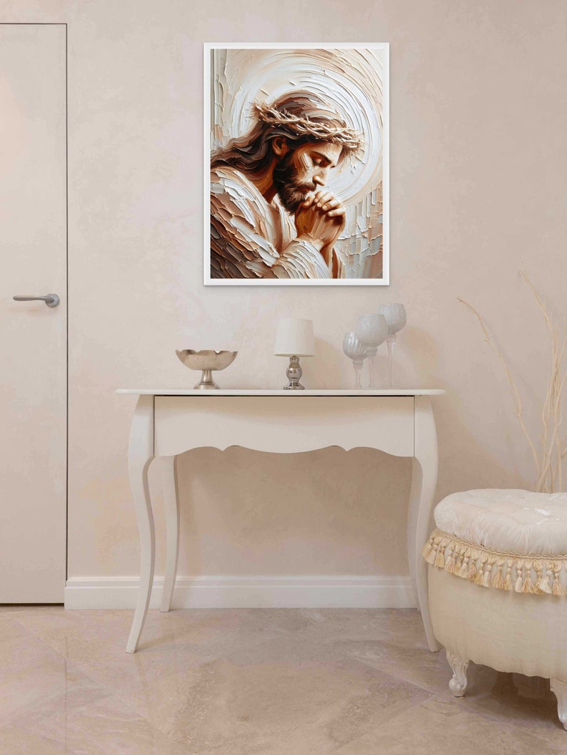 Prayer Portrait, Digital Christian Art, Jesus Prayer Art, Digital Jesus ...