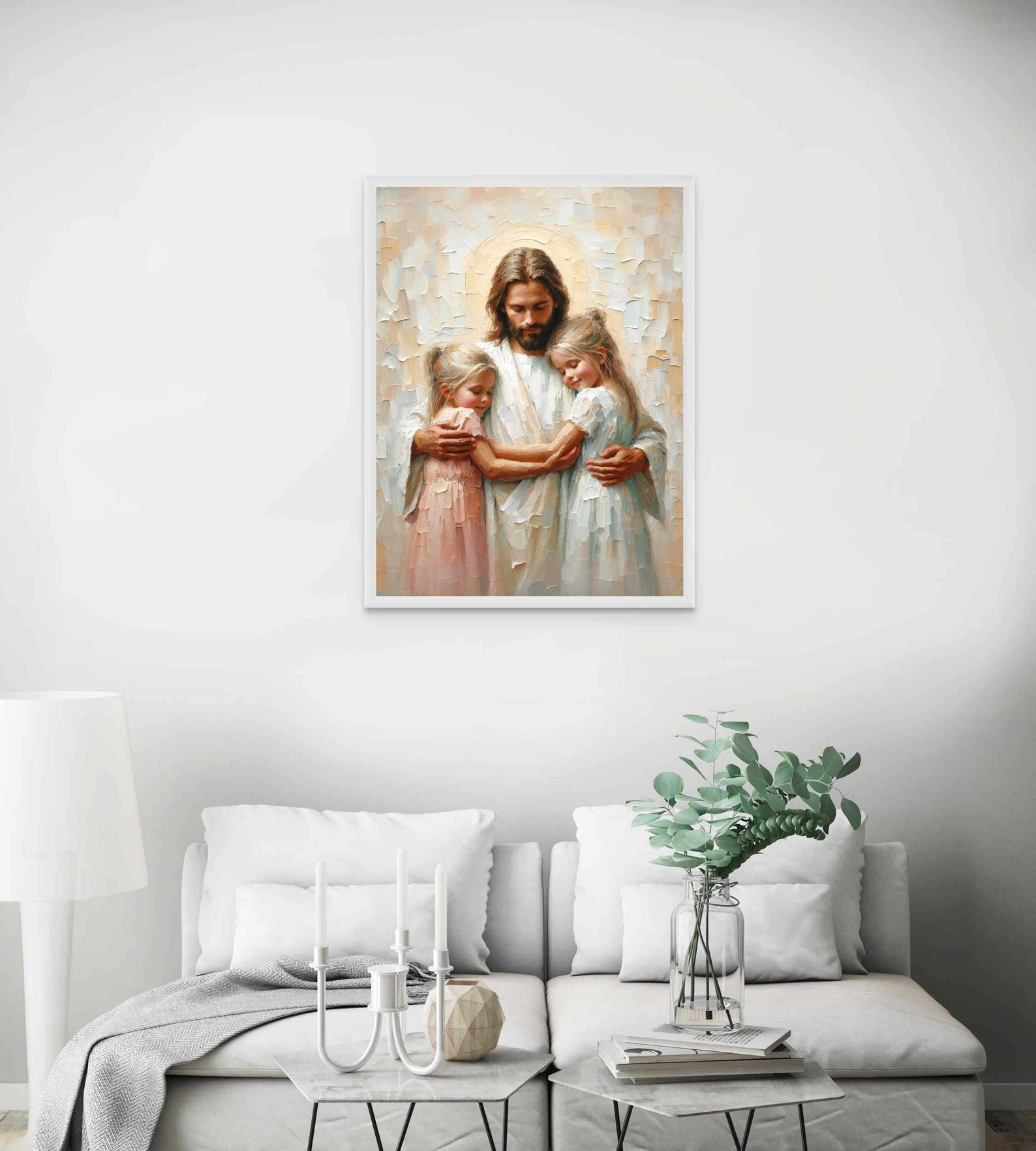 His Little Angels, Modern Christian Art, Jesus Hugging Girls, Jesus ...