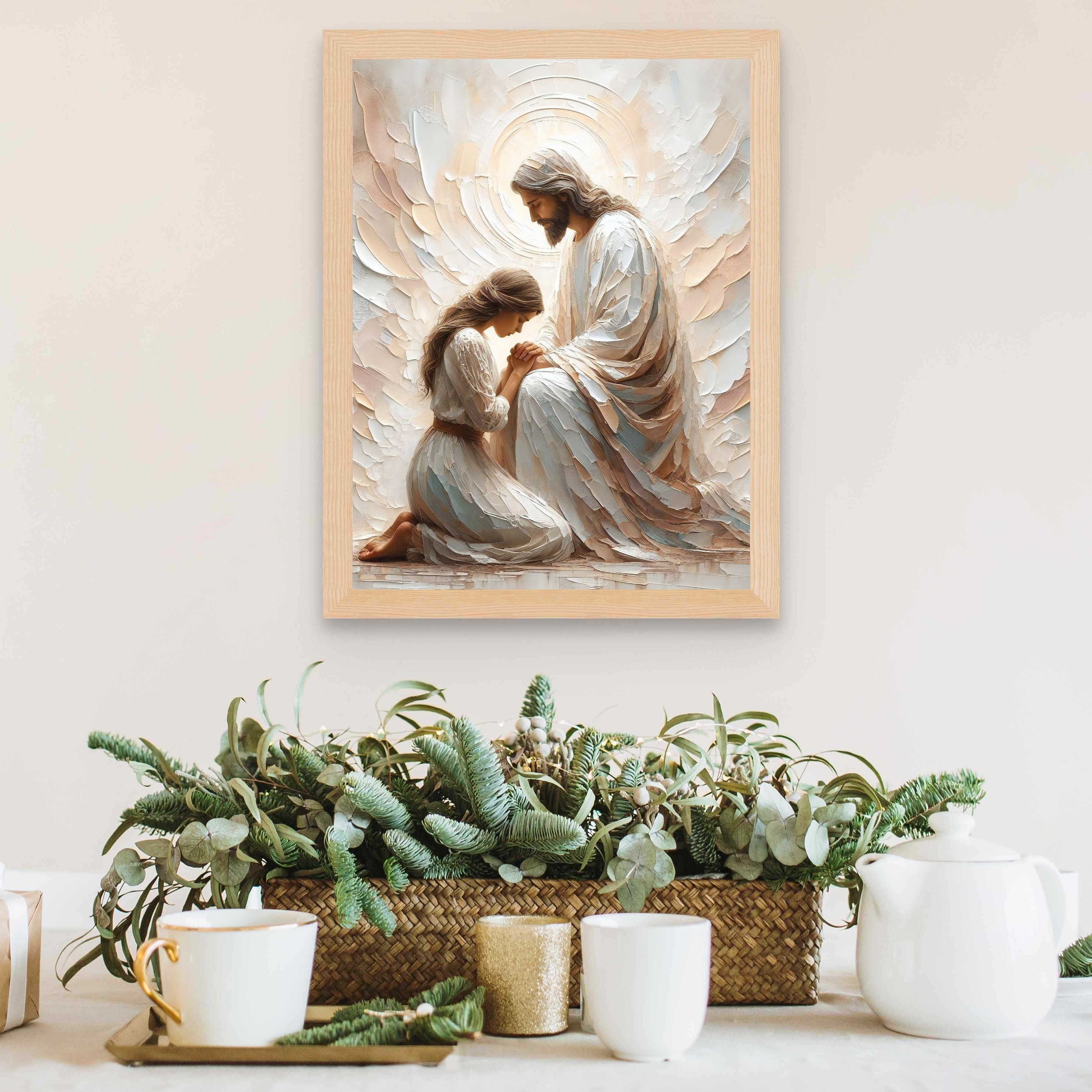 His Support, Christian Art, Jesus Christ and Girl, Jesus Heals Woman ...