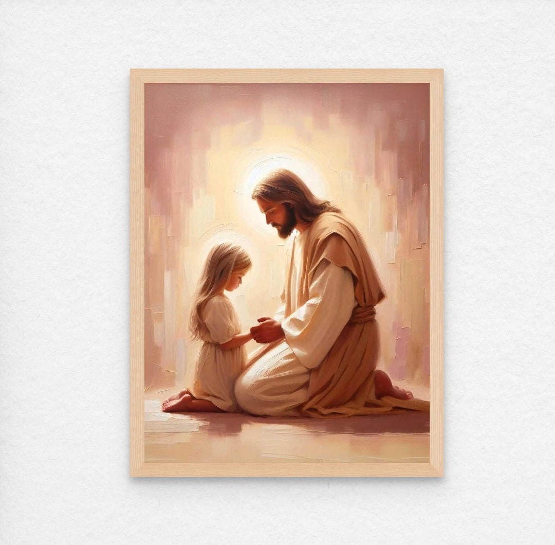 Jesus and Girl Praying, Modern Christian Art, Jesus and Girl, Jesus Art ...