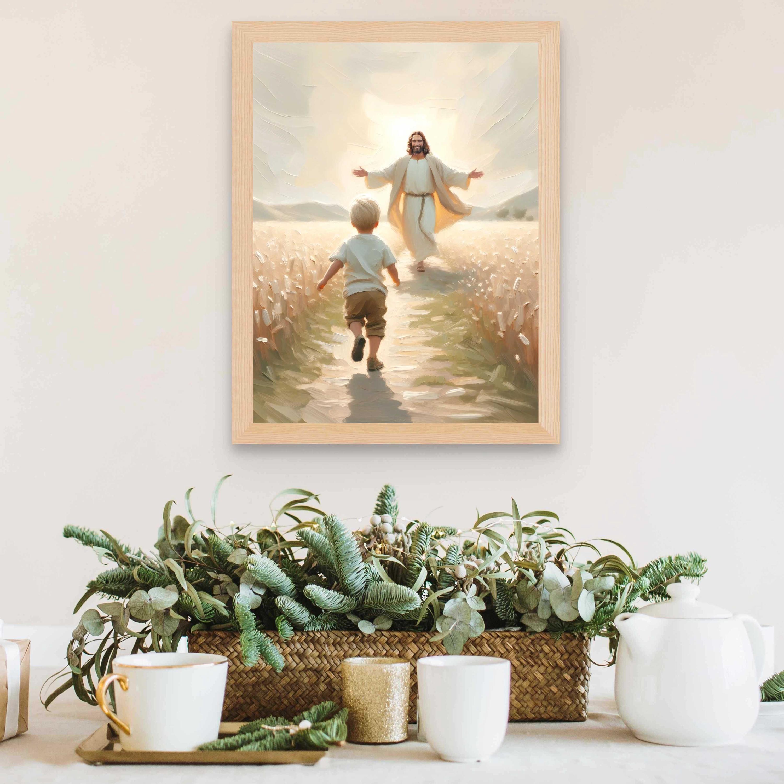 Run to Him, Christian Wall Art, Jesus and Boy, Jesus Art, LDS Painting ...