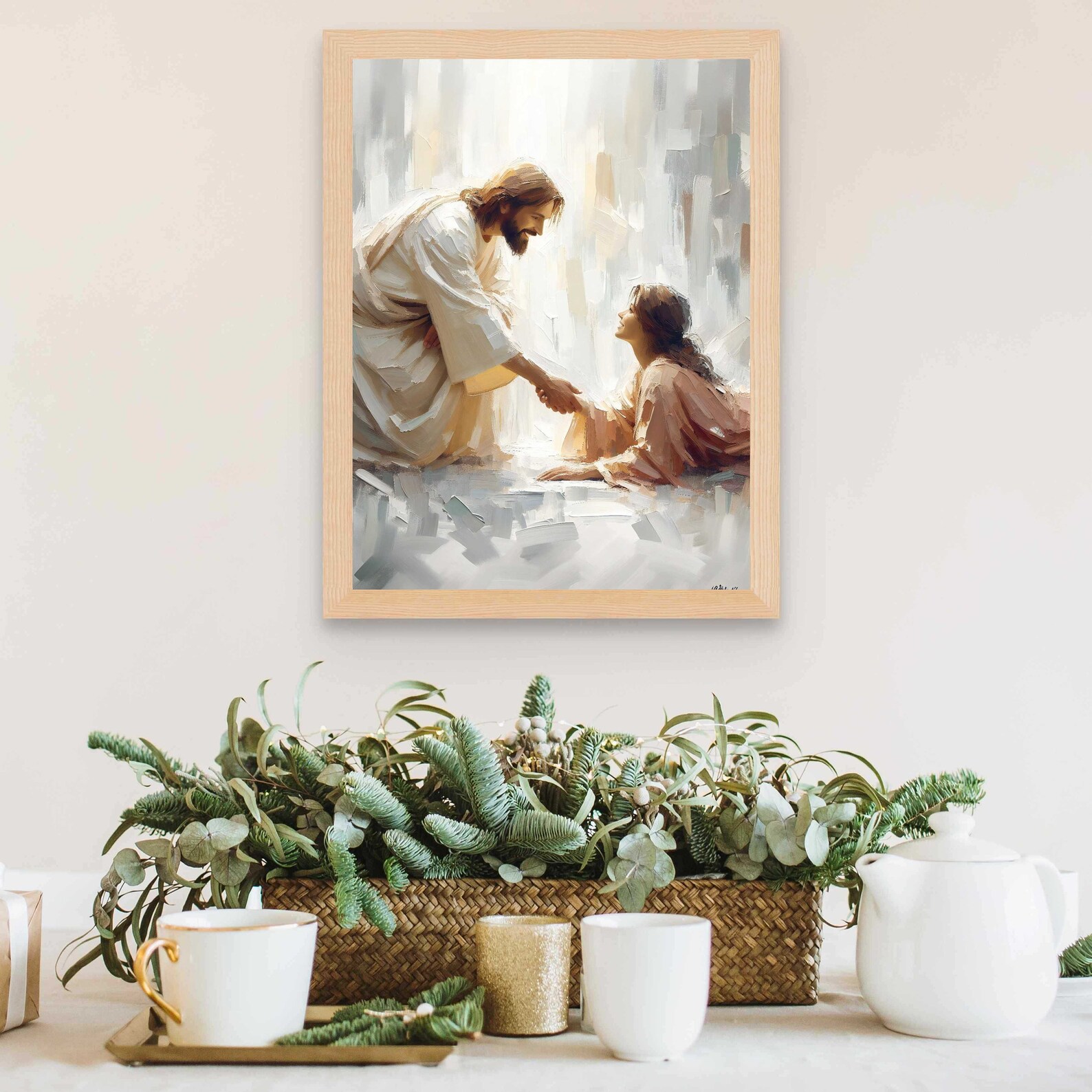 A Helping Hand, Digital Christian Art, Jesus and Woman, Jesus Heals a ...