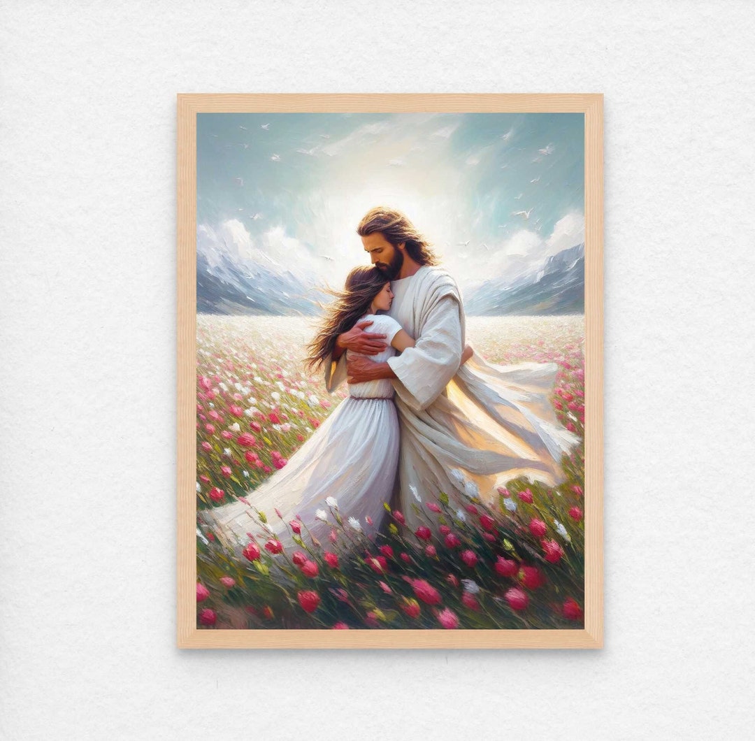 Loving Him, Christian Art, Jesus Hugging Girl, Jesus and Girl, Picture ...