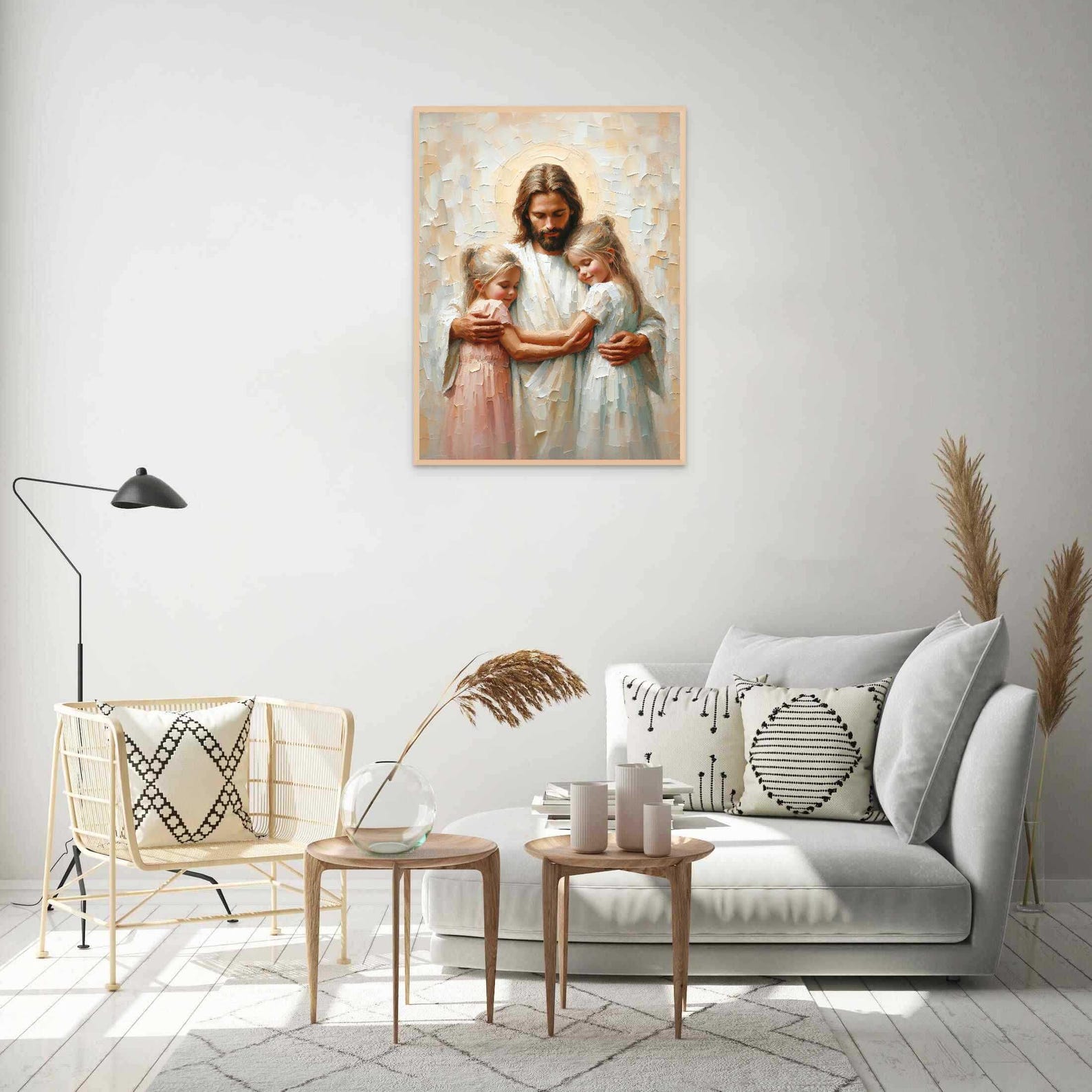 His Little Angels, Modern Christian Art, Jesus Hugging Girls, Jesus ...