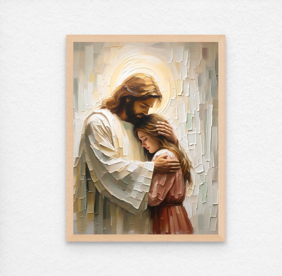 Comforted by Him, Christian Art, Jesus Comforting Woman, Jesus Wall Art ...