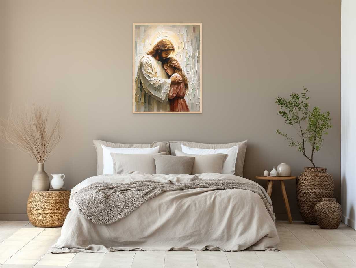 Comforted by Him, Christian Art, Jesus Comforting Woman, Jesus Wall Art ...