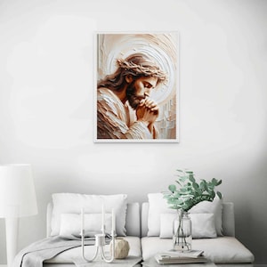 Prayer Portrait, Digital Christian Art, Jesus Prayer Art, Digital Jesus ...