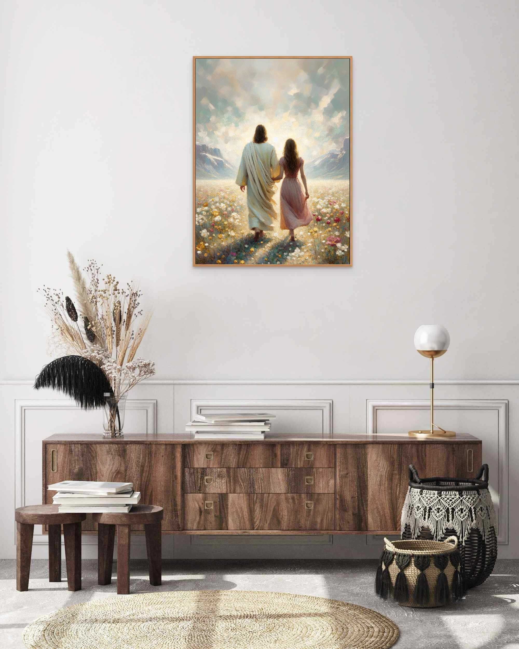 Walk With Jesus, Christian Painting, Jesus Walks With Woman, Jesus and ...