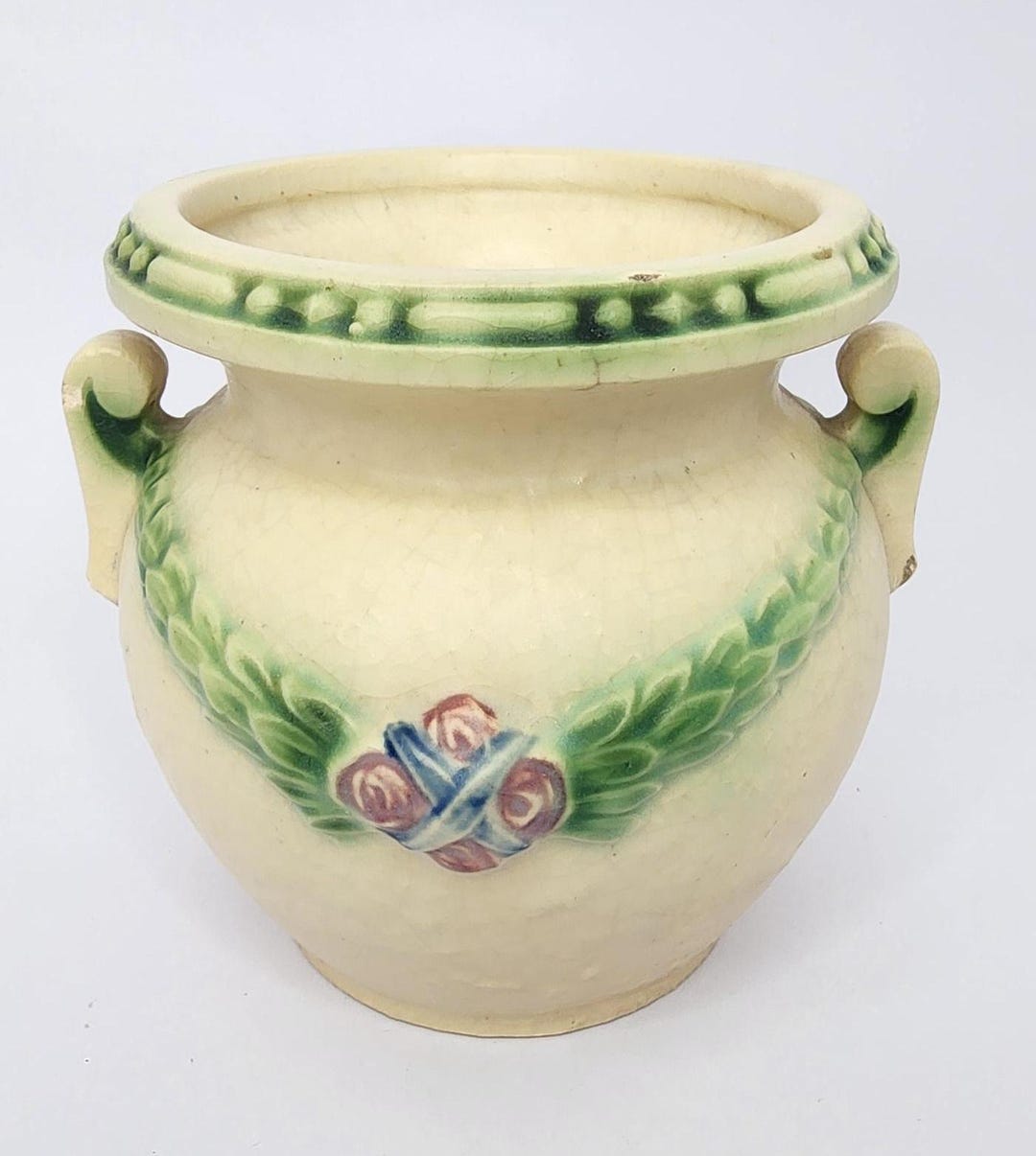 1924 Roseville Pottery La Rose Vase, Pattern 236-4" – Vintage Piece ...