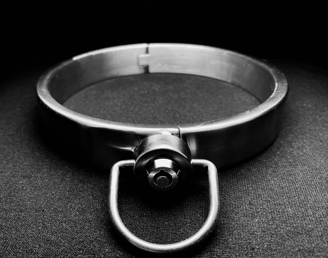 Locking Bdsm Bondage Steel Collar With Real Lock And Key Stainless