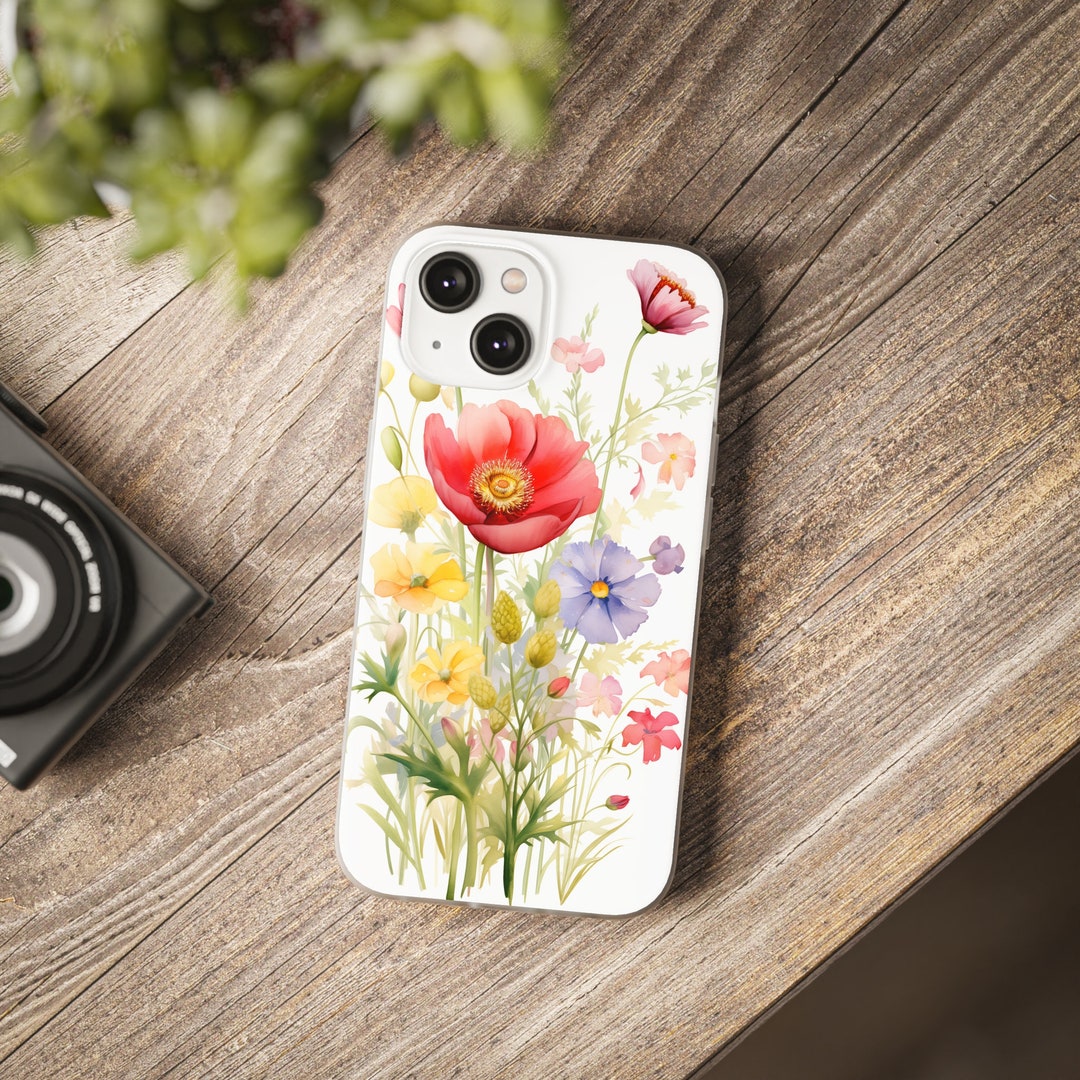 Magic Wildflower Aquarell Muted Colors Phone Case - Etsy