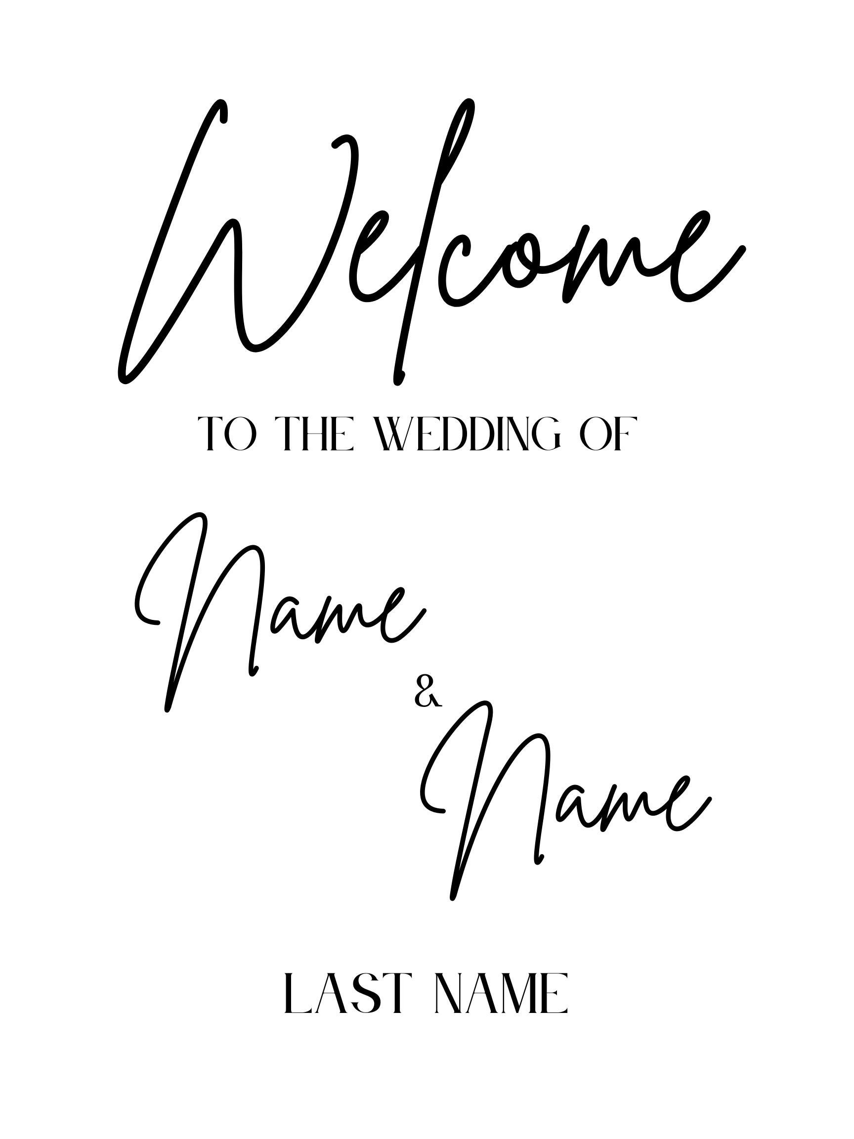 Simple Wedding Welcome Sign Template 18x24 - Etsy