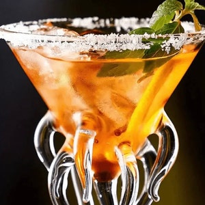 Octopus Martini Glass-set of 2 Unique Cocktail Kitschy Barware Nautical ...