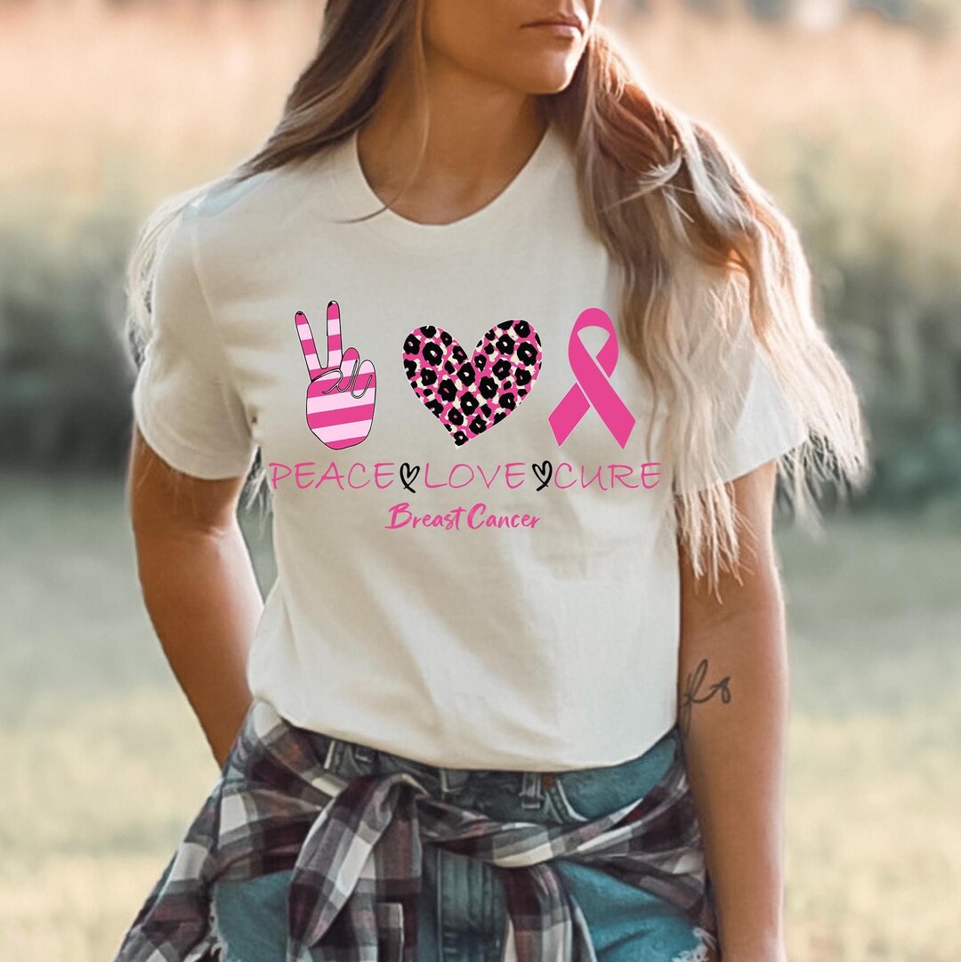 Peace Love Cure Breast Cancer, Cut Files for Cricut, Silhouette-pink ...