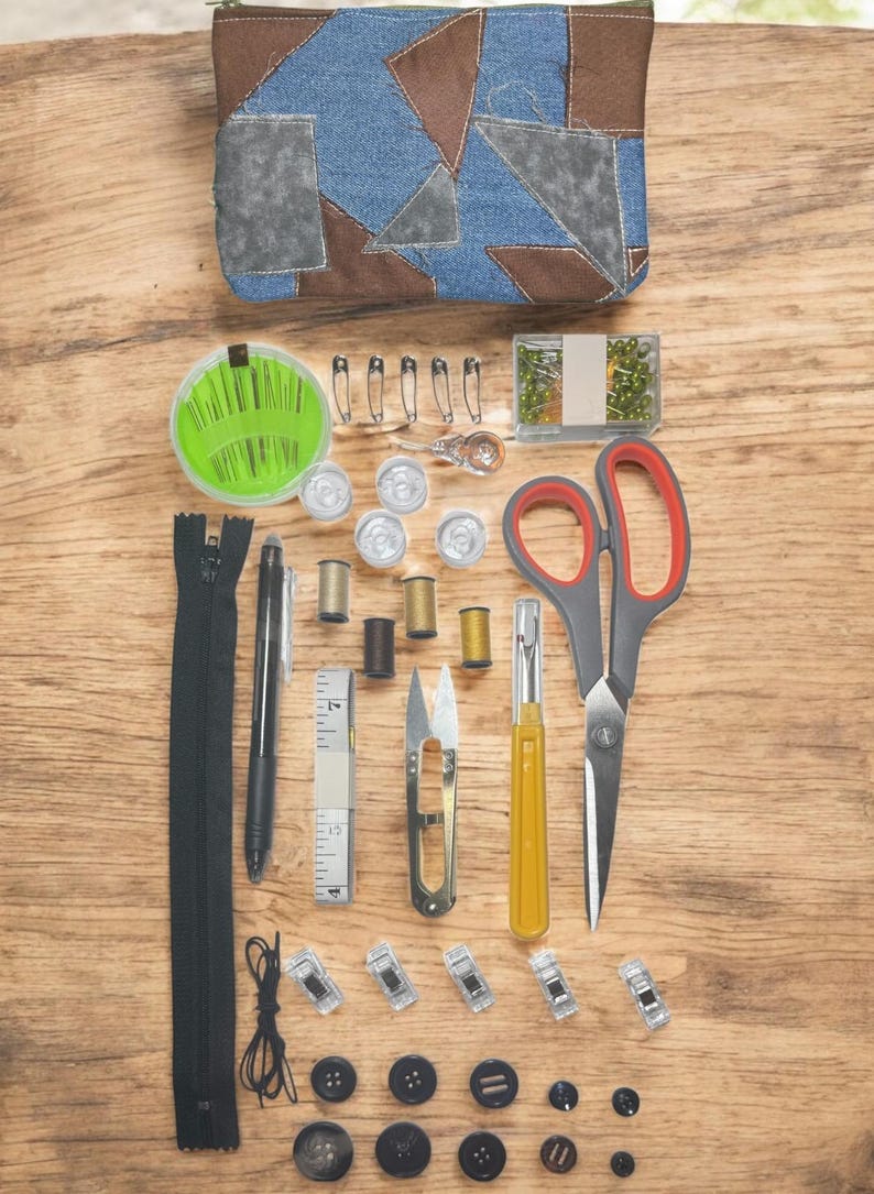 Beginner Sewing Kit – 163 Pieces With Crafty Storage Bag Minimalist ...