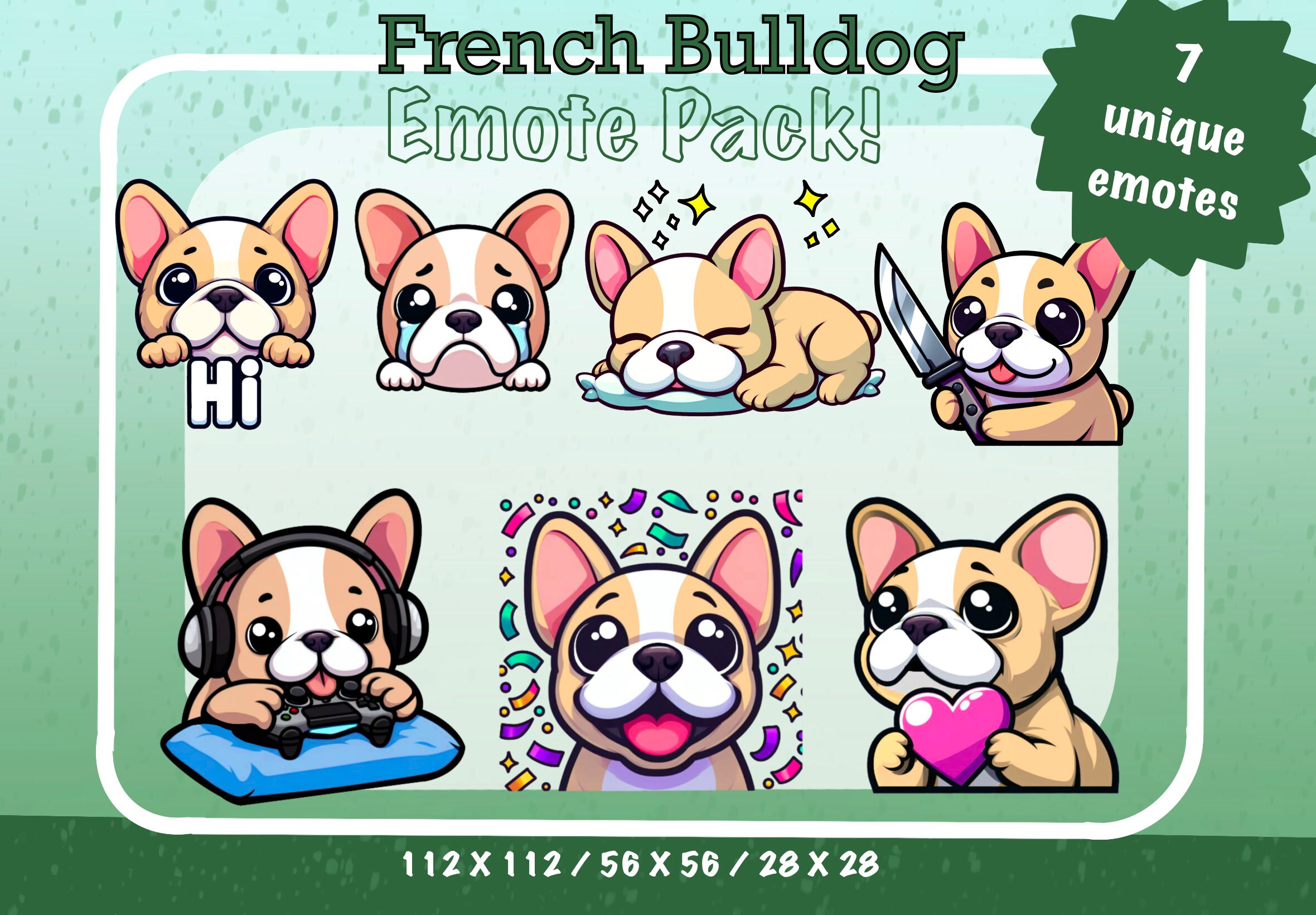 Cute 35 French Bulldog/ Frenchie Emotes for Streaming! *youtube ...