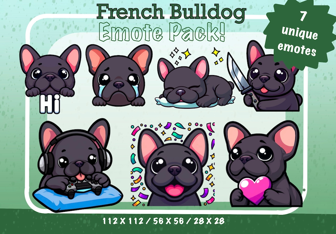 Cute Black French Bulldog/ Frenchie Emotes for Streaming! *youtube ...