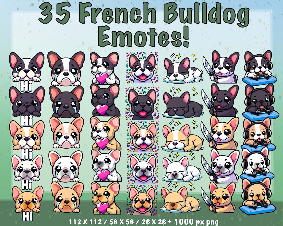Cute 35 French Bulldog/ Frenchie Emotes for Streaming! *youtube ...