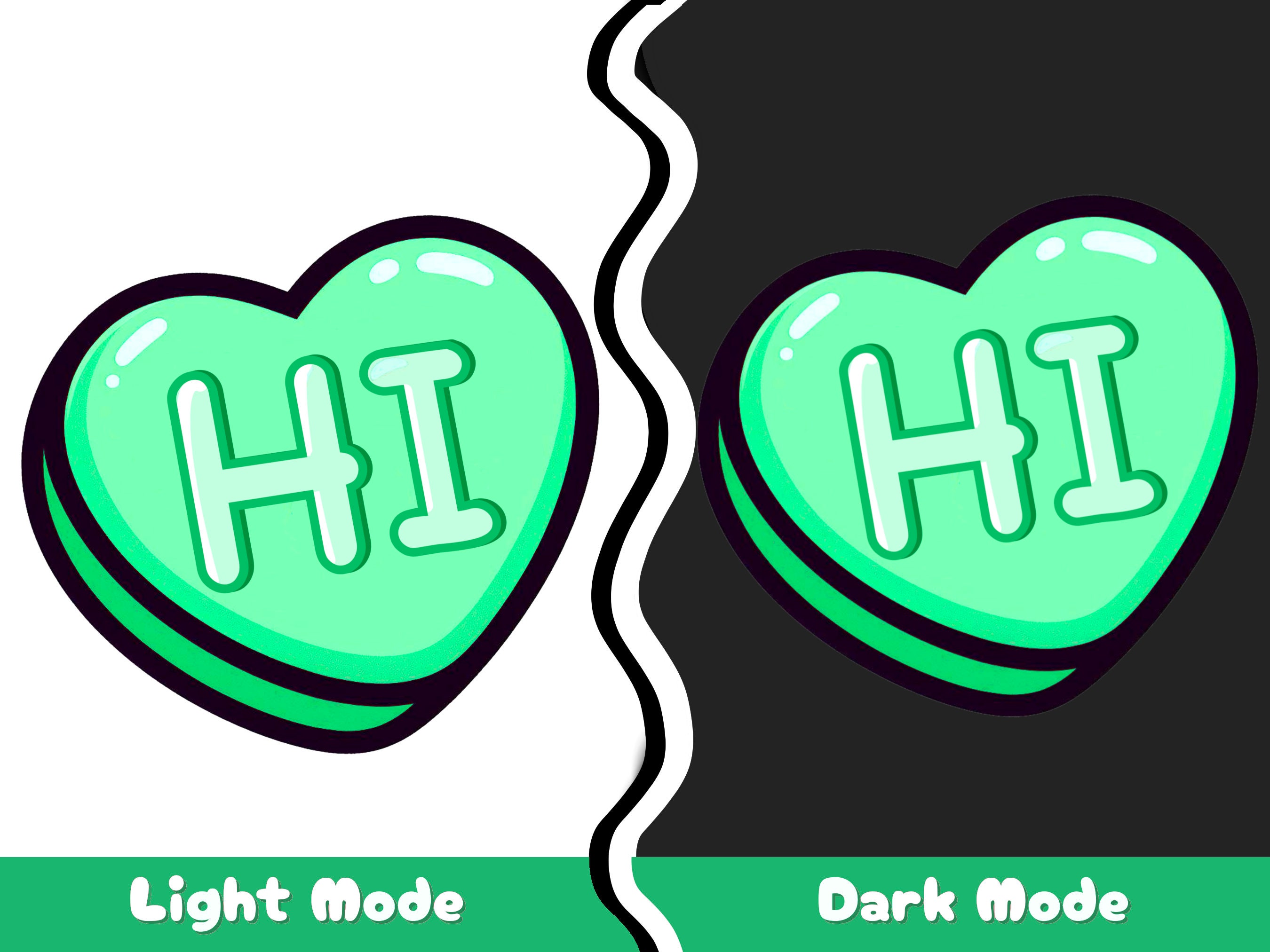 Cute Green Valentine’s Day Candy Heart Emotes for Streaming! *youtube ...