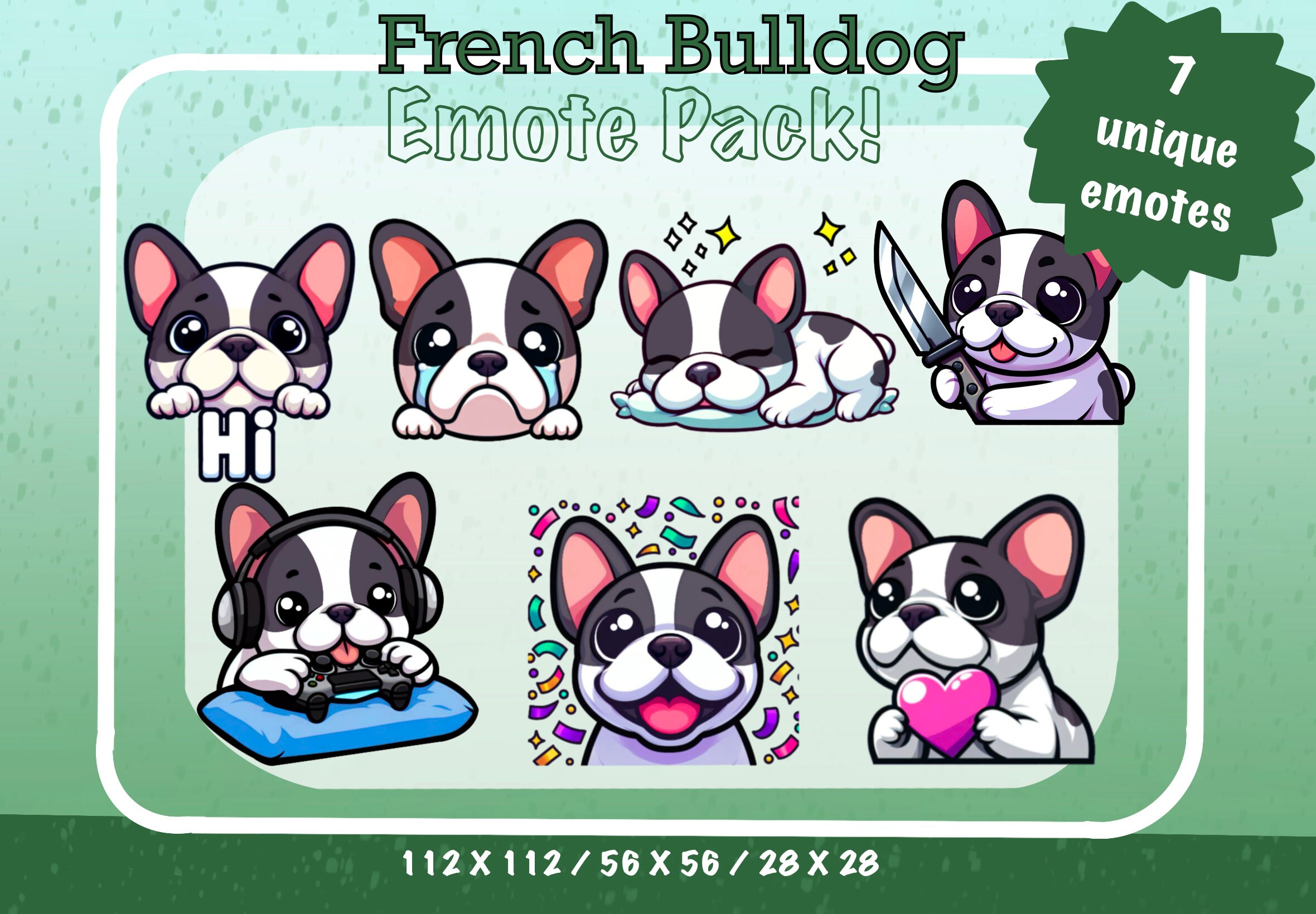 Cute 35 French Bulldog/ Frenchie Emotes for Streaming! *youtube ...