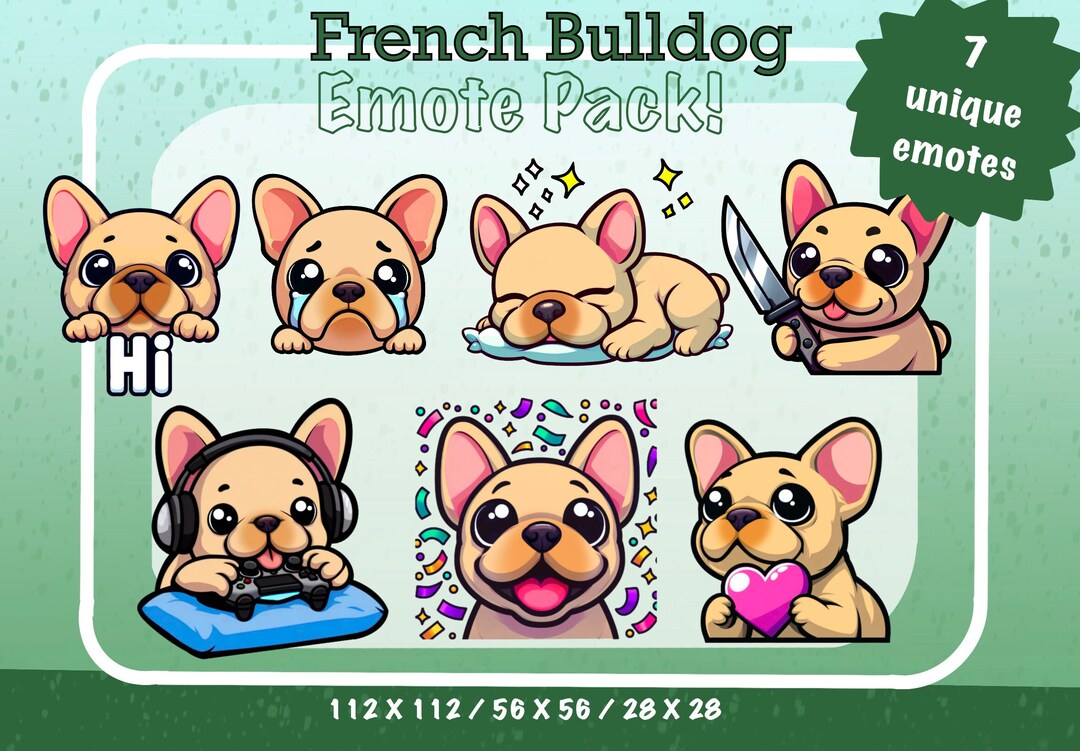 Cute Tan French Bulldog/ Frenchie Emotes for Streaming! *youtube ...
