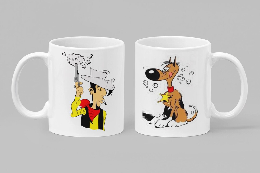 Retkit and Rin Tin Tin,illustration Mug | White Ceramic Coffee Cup - Etsy