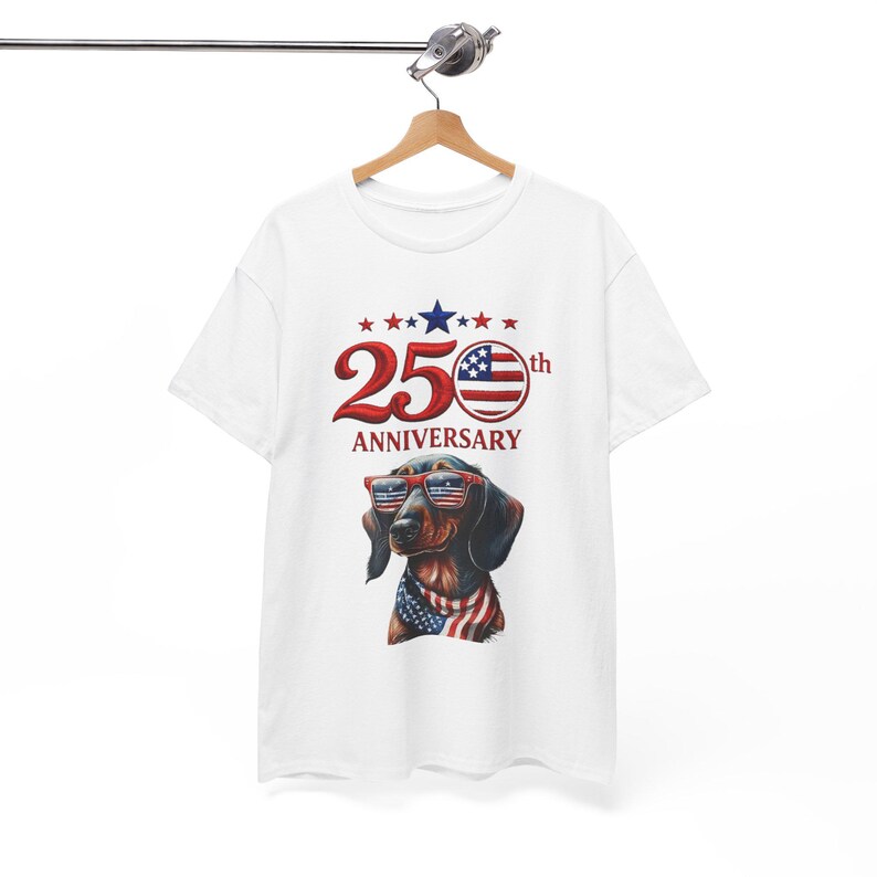 25th Anniversary Patriotic Dachshund T-shirt | American Flag Dog - Etsy UK