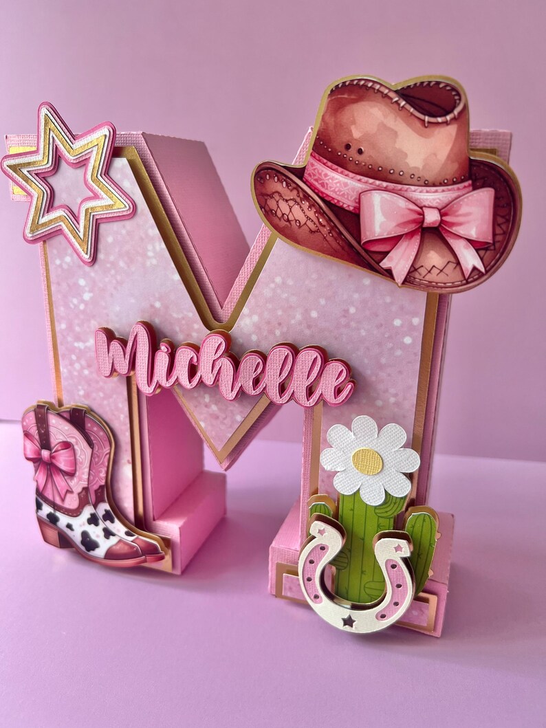 Cowgirl 3D Letter: Western Birthday Party Decor - Etsy