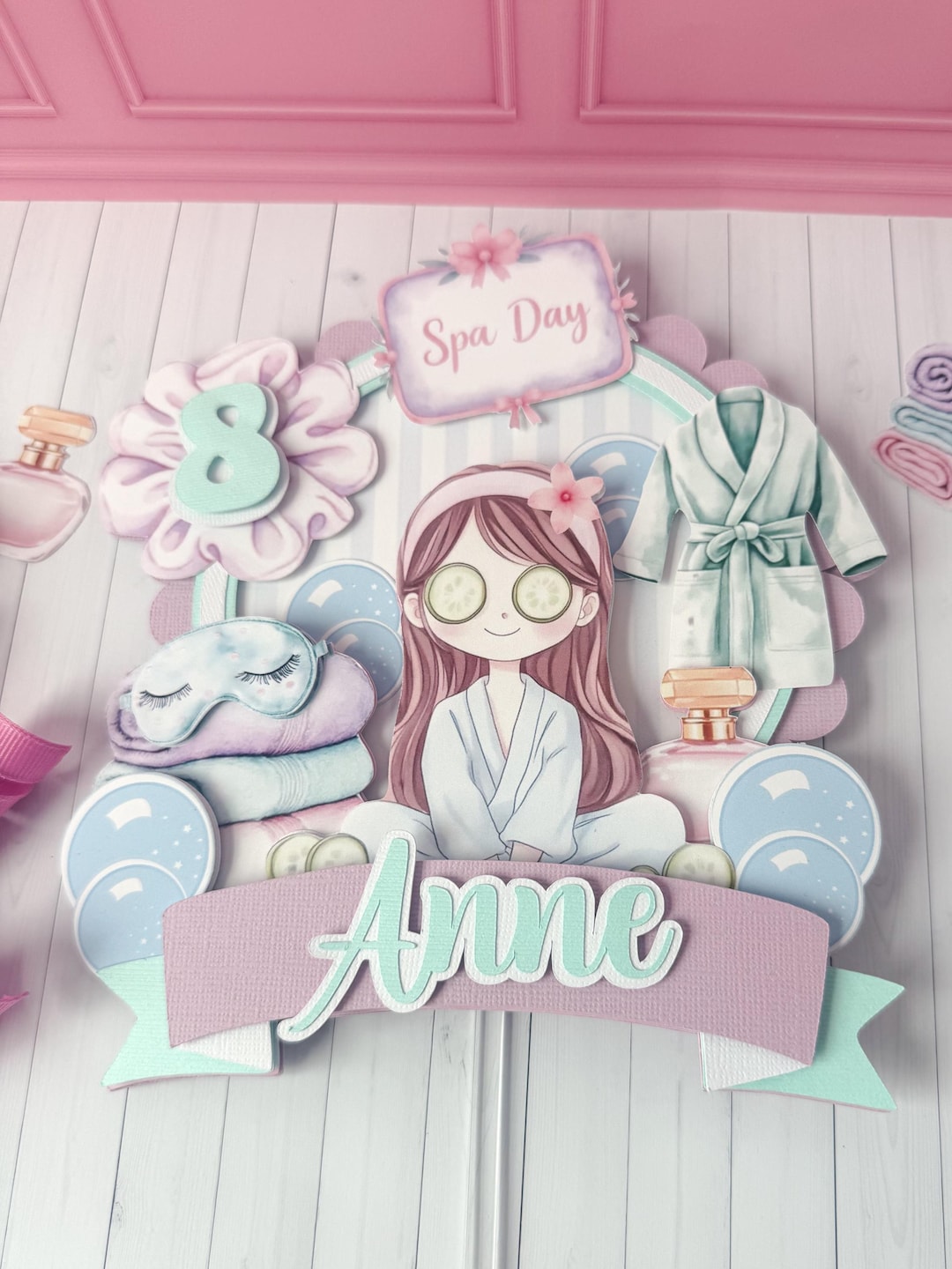 Spa Party Cake Topper, Spa Cake Topper, Spa Birthday Party, Self Care ...