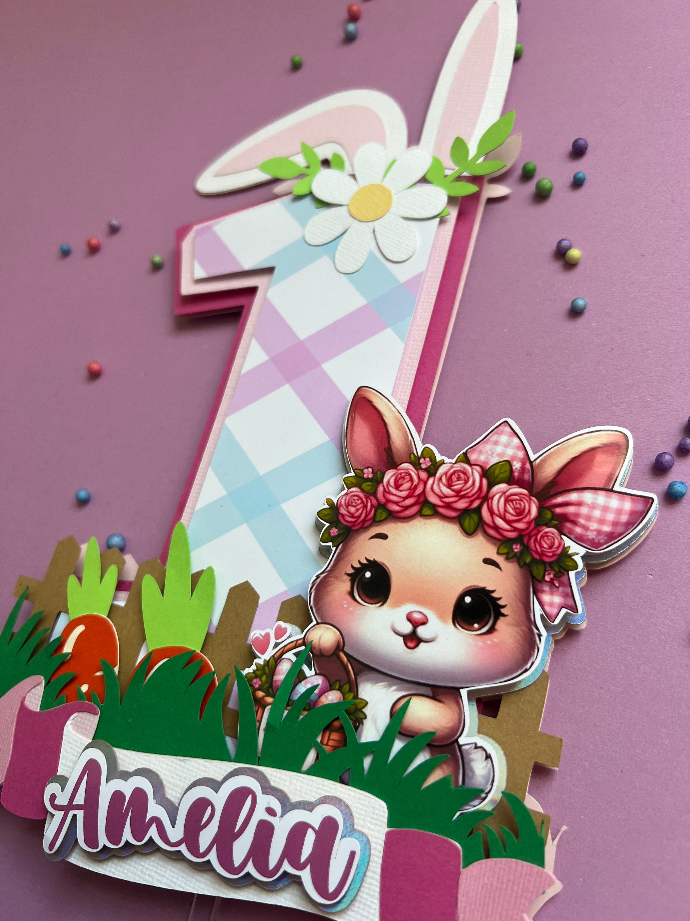 Bunny Cake Topper Some Bunny is One Cake Topper Rabbit Party Decor ...
