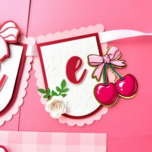 Cherry Bow "one" Banner: Coquette Birthday High Chair Decoration - Etsy