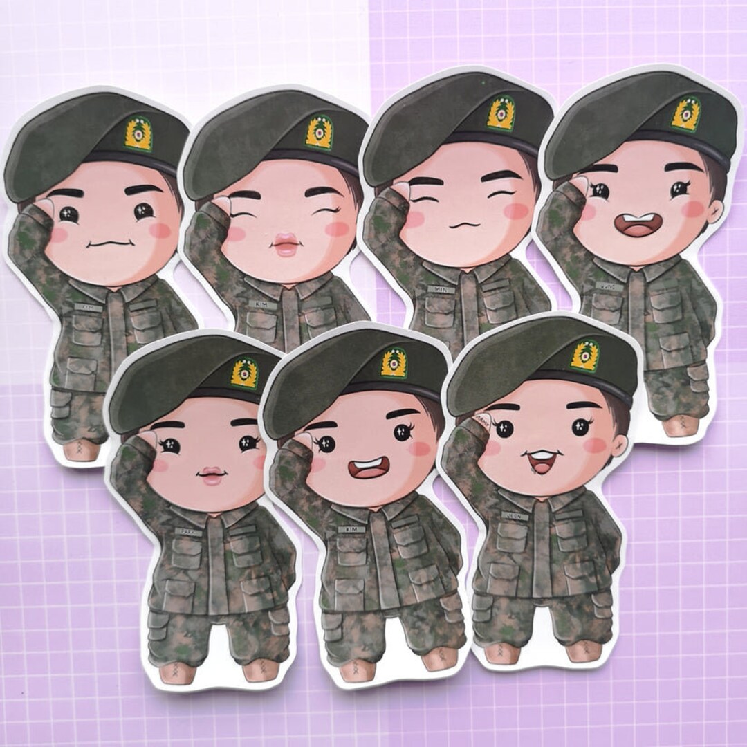 Bangtan Large Chibi Sticker - OT7 Military Husband - Etsy