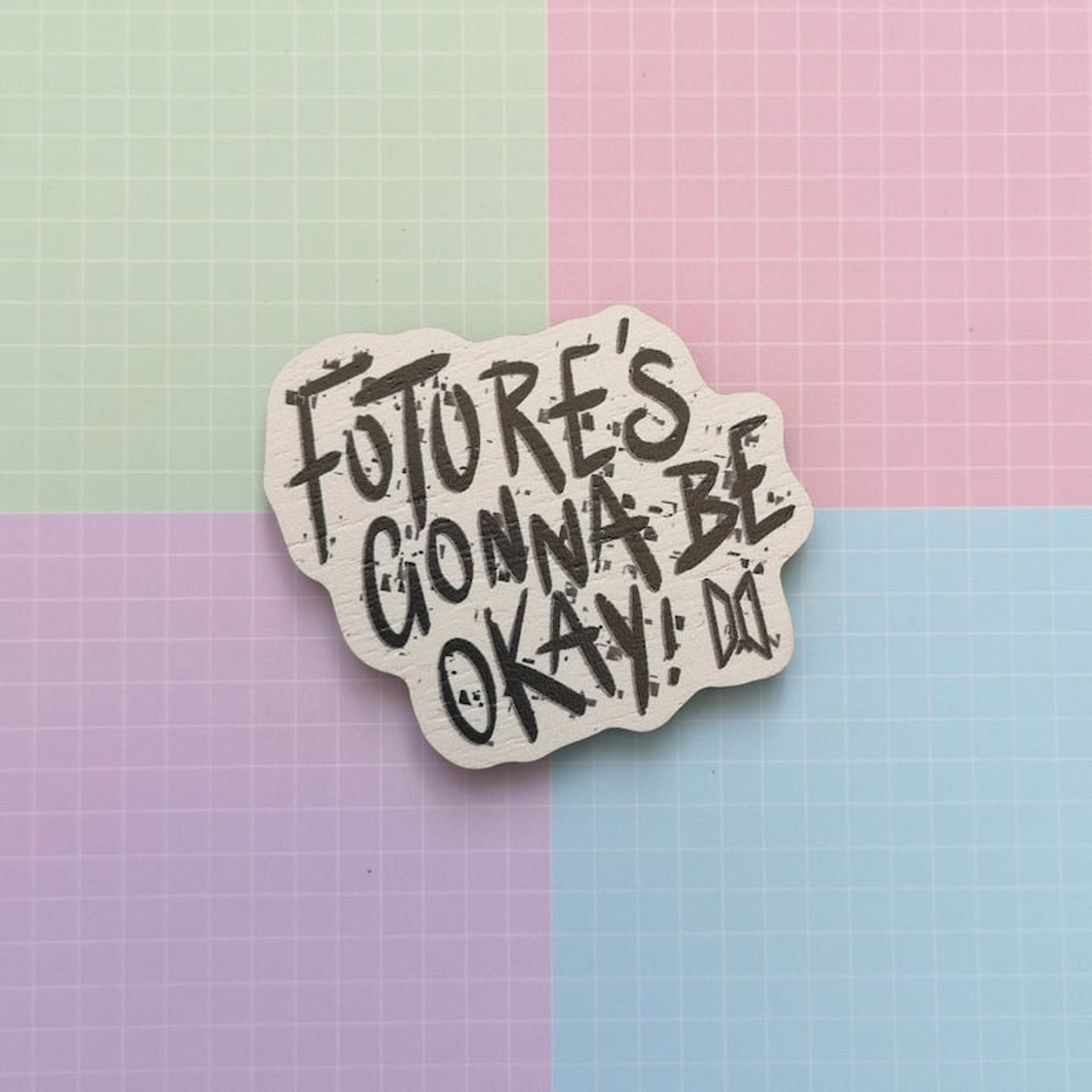 Eco Friendly Birch Wood 2 Inch 2" Pin - D-day Futures Gonna Be Okay - Etsy