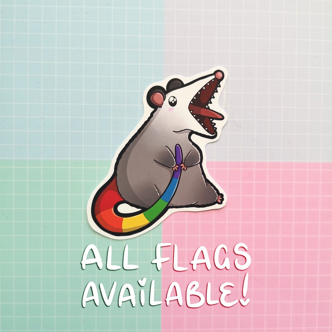 Cute Pride Animal Sticker All Flags Available - Possum - Etsy