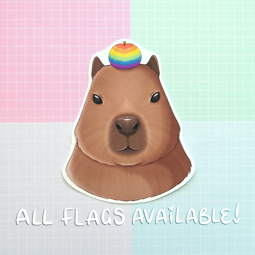 Cute Pride Animal Sticker All Flags Available Capybara - Etsy