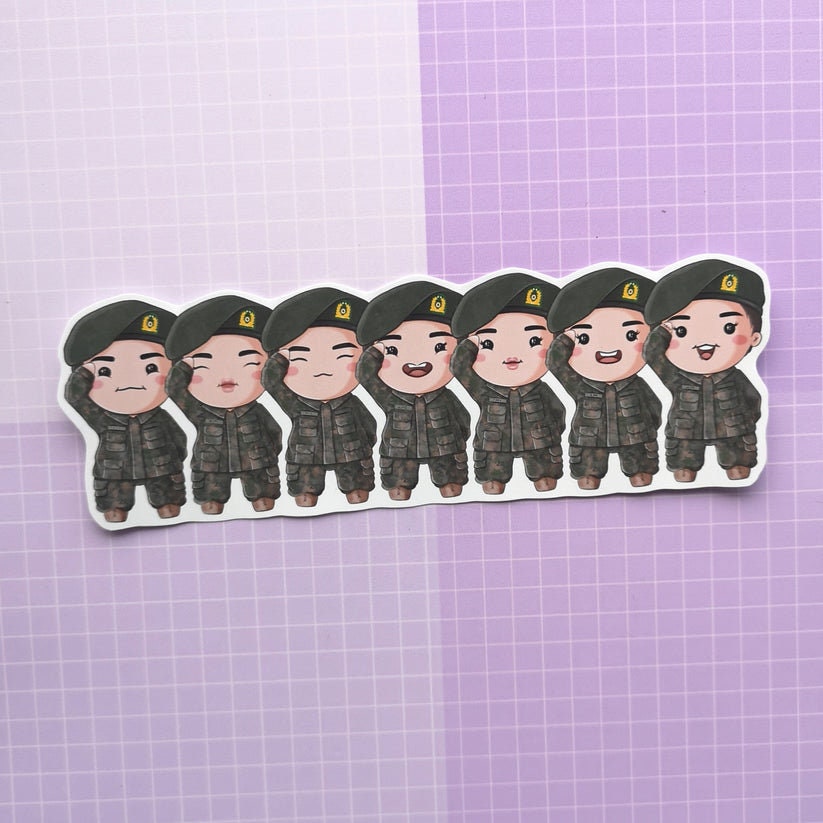Bangtan Large Chibi Sticker - OT7 Military Husband - Etsy