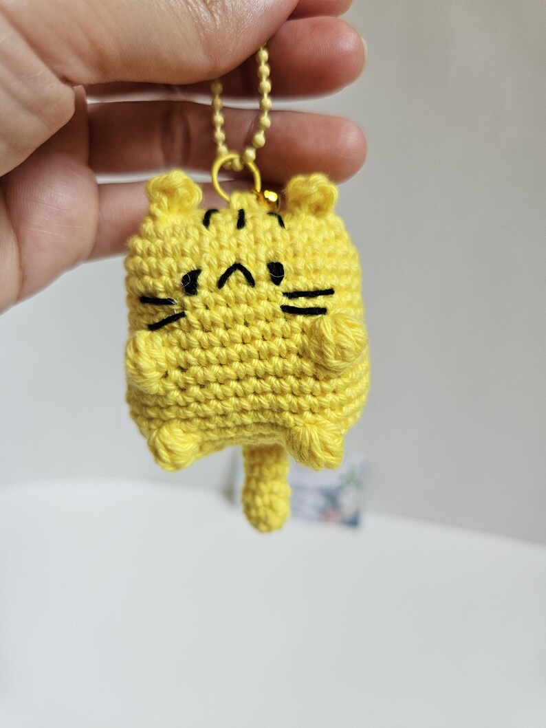BUY 2 GET 1 FREE- Handmade Mini Color Cute Cat Keychains, Crochet Mini ...