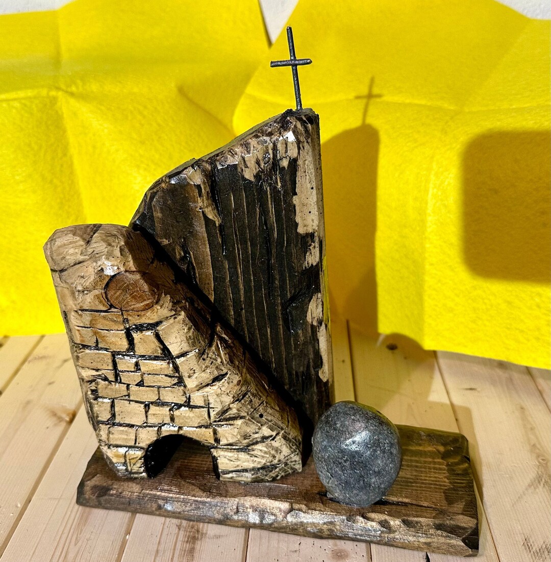 Empty Tomb / Jesus is Risen/ Hand Carved and Painted Easter Decor - Etsy