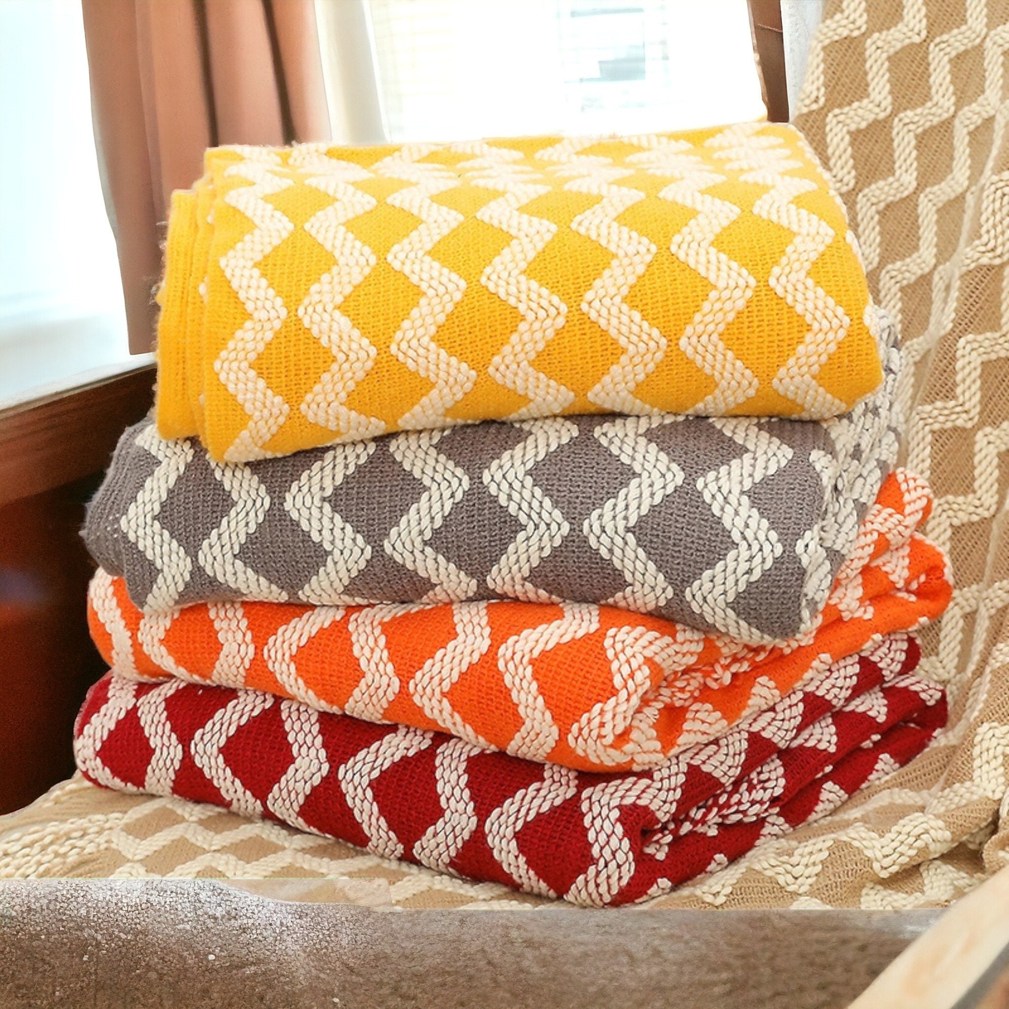 Blanket Nordic Style Throw Wool Throw Sofa Throw Cute Blanket ...